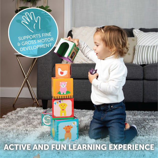 Play Brainy™ Farm Animal Sorting and Stacking Toy – 12 Pieces (Montess