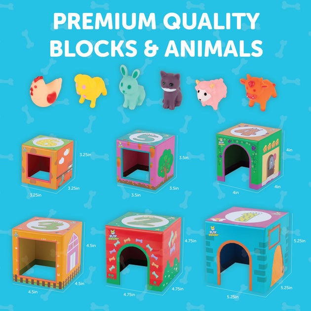 Play Brainy™ Farm Animal Sorting and Stacking Toy – 12 Pieces (Montess
